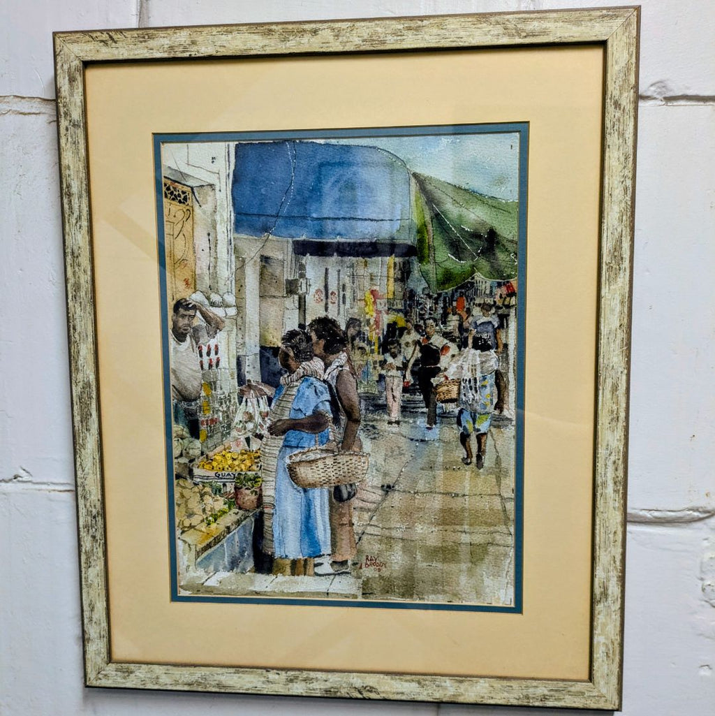 Ray Broady, Signed Original Watercolor in Frame – Jackson Square