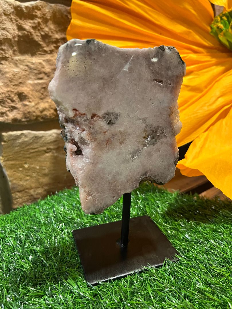 Brazilian Pink Amethyst Specimen on Iron Stand – Jackson Square